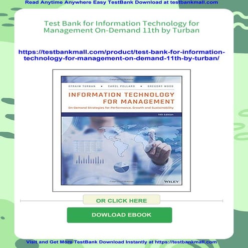 Test Bank for Information Technology for Management On-Demand 11th by ...