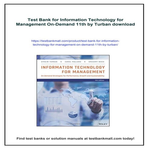 Test Bank for Information Technology for Management On-Demand 11th by ...
