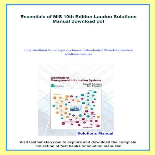 Essentials of MIS 10th Edition Laudon Solutions Manual | PDF