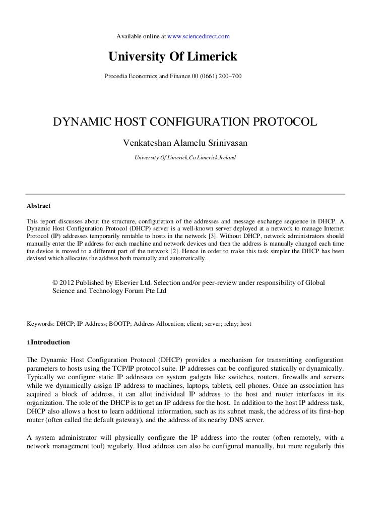 Dynamic Host Configuration Protocol