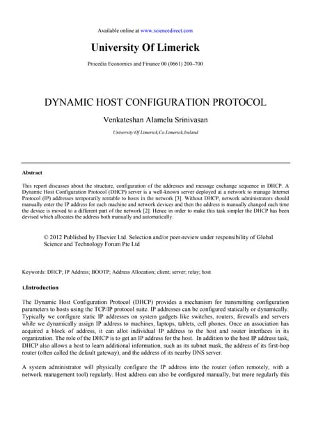 Dhcp Dynamic Host Configuration Protocol Ppt