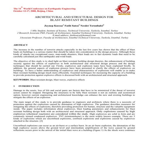 Calculation of blast loads | PDF