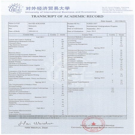 Bachelor Degree Transcript | PDF | Undergraduate Education | College ...