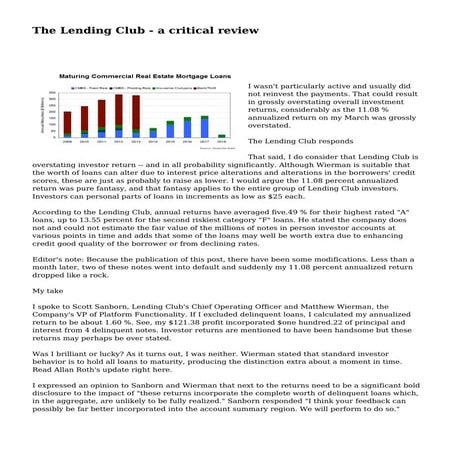 The Lending Club - a critical review | PDF