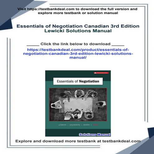All chapter download Essentials of Negotiation Canadian 3rd Edition ...