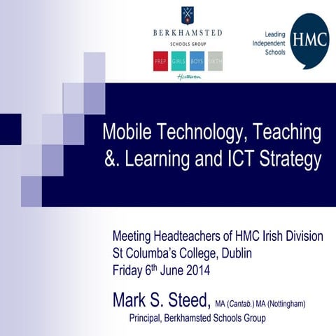 Mobile Technology, Teaching &. Learning and ICT Strategy | PPT