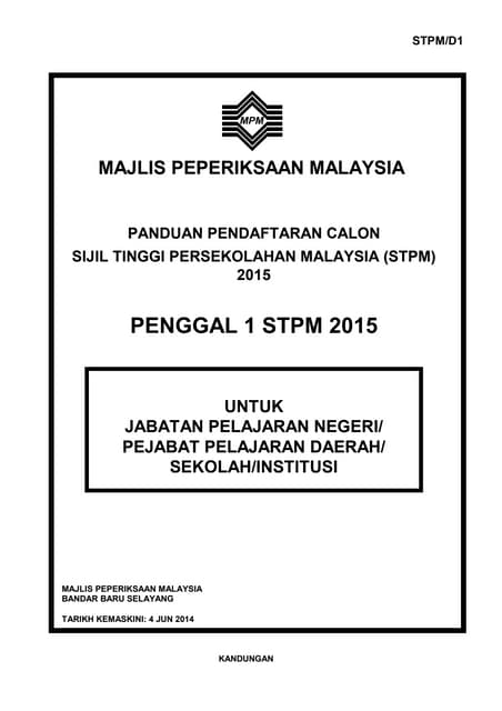 TAKWIM STPM 2016 | PDF