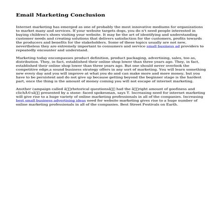 Email Marketing Conclusion | PDF