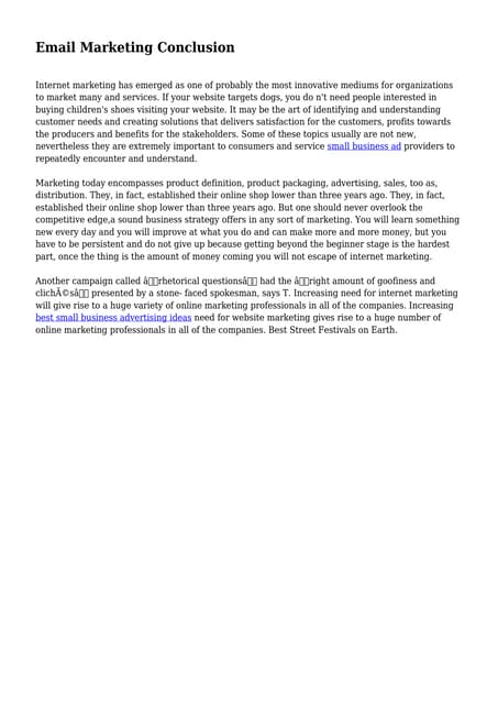 The Correct E Marketing Mix | PDF