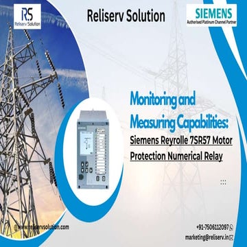 Siemens Reyrolle 7SR57 Motor Protection Numerical Relay | PPTX