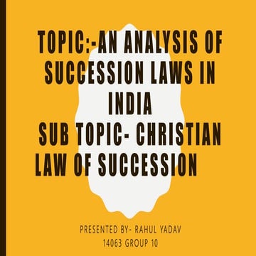Christian Law of Succession | PPTX