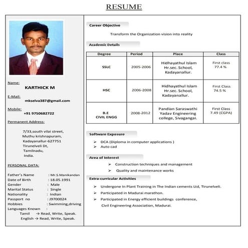 karthick latest cvvv | PDF