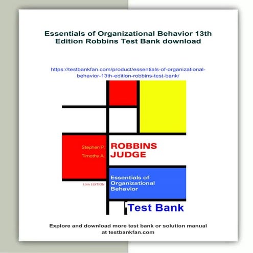 Essentials of Organizational Behavior 13th Edition Robbins Test Bank | PDF