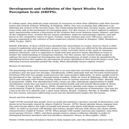 Development and validation of the Sport Rivalry Fan Perception Scale ...