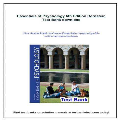 Essentials of Psychology 6th Edition Bernstein Test Bank | PDF