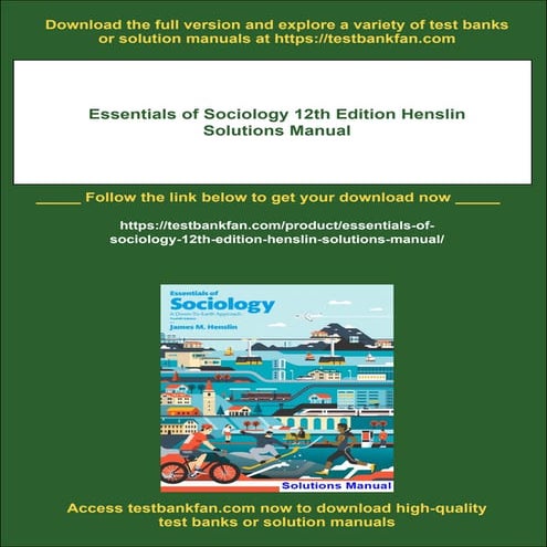 Essentials of Sociology 12th Edition Henslin Solutions Manual | PDF