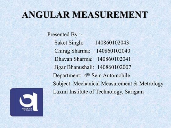 Measuring angles | PPTX | Geography | Science
