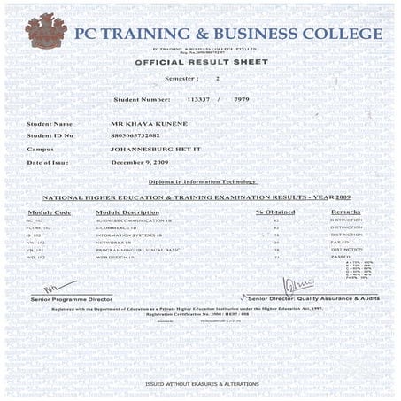 Pc training Certificate | PDF