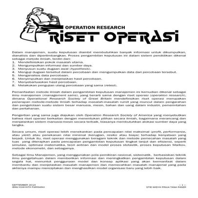 Perkenalan Riset Operasional | PDF