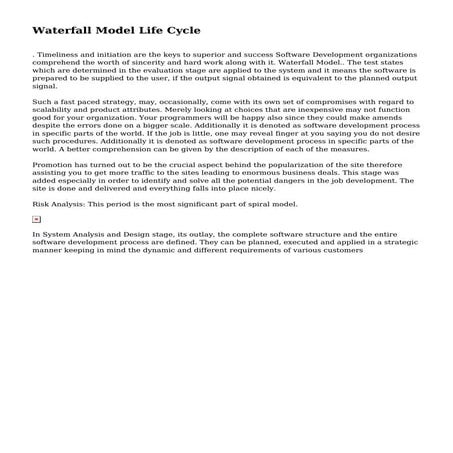 Waterfall Model Life Cycle | PDF