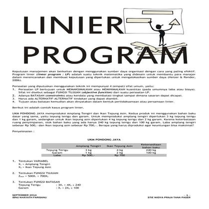 Linier Program | PDF