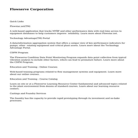 Flowserve Corporation | PDF
