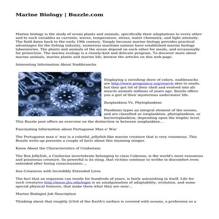 Marine biology | PPTX