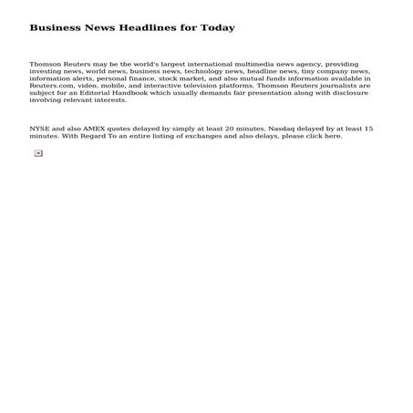 Business News Headlines for Today | PDF