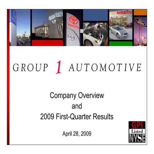 Q1 2009 Earning Report of Group 1 Automotive Inc. | PDF