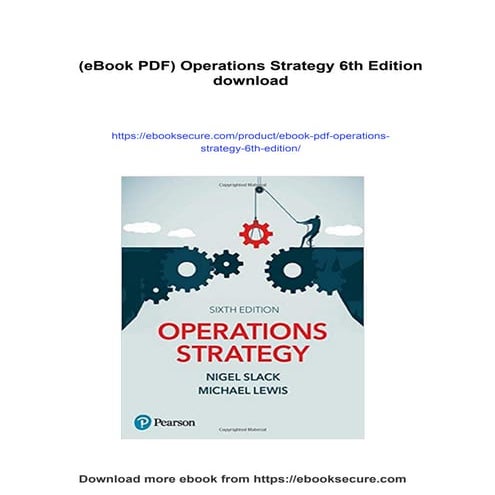 (eBook PDF) Operations Strategy 6th Edition | PDF