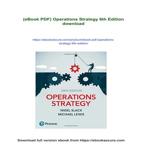 (eBook PDF) Operations Strategy 6th Edition | PDF