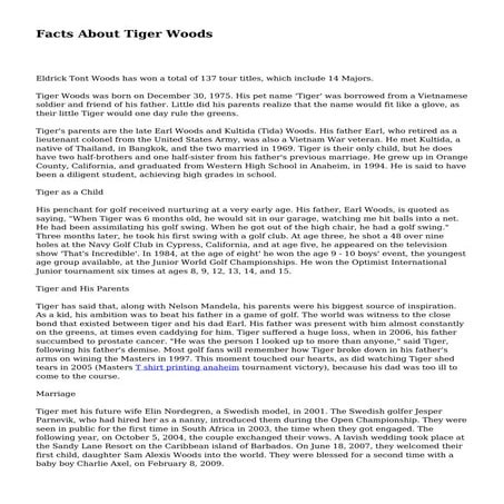 Facts About Tiger Woods | PDF