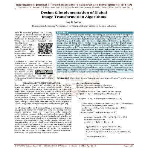Design And Implementation Of Digital Image Transformation Algorithms Pdf 