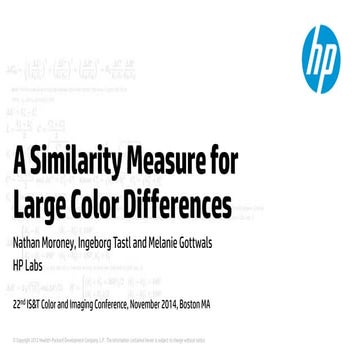 A Similarity Measure for Large Color Differences | PPT