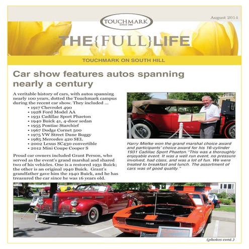 Touchmark on South Hill - August 2014 Newsletter | PDF | Gardening ...