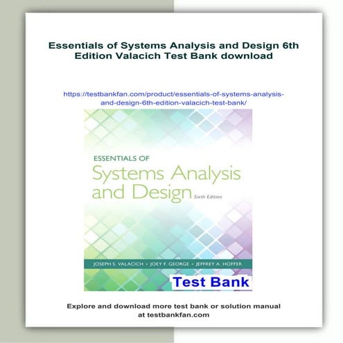 Essentials of Systems Analysis and Design 6th Edition Valacich Test ...