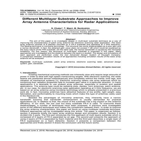 Different Multilayer Substrate Approaches to Improve Array Antenna Characteristics for Radar ...