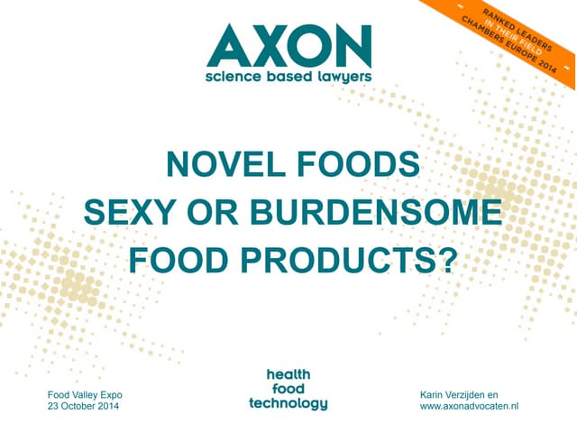 Nutritional labelling & European Regulation on Novel Foods and Novel ...