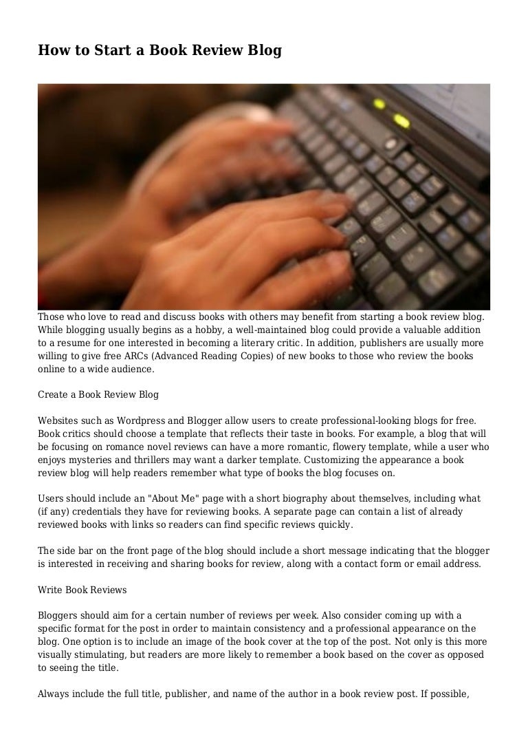How To Start A Book Review Blog How To Start A Book Review Blog