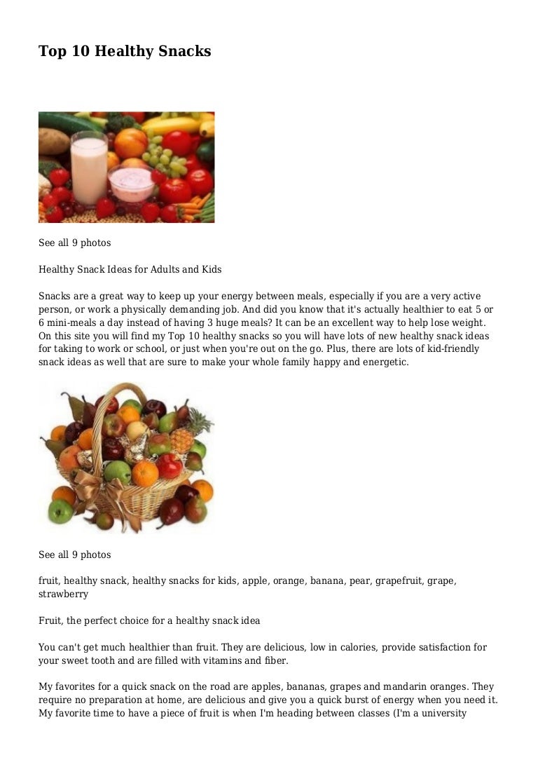 Top 10 Healthy Snacks