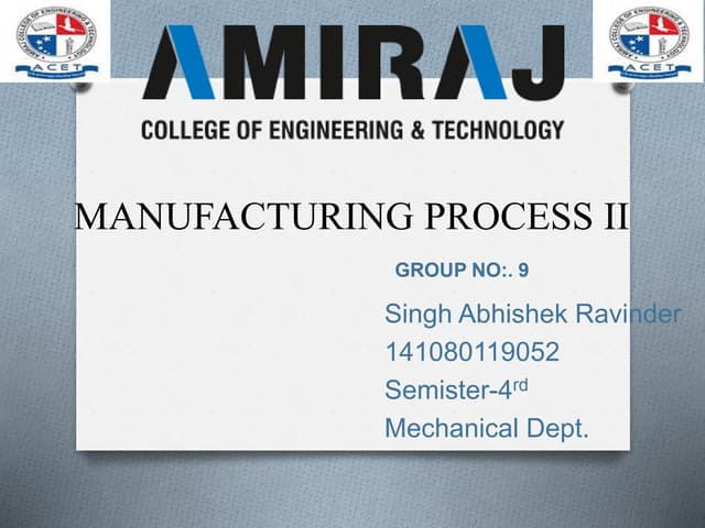 Manufacturing Processes(Sheet Metal Forming.ppt) | PPT