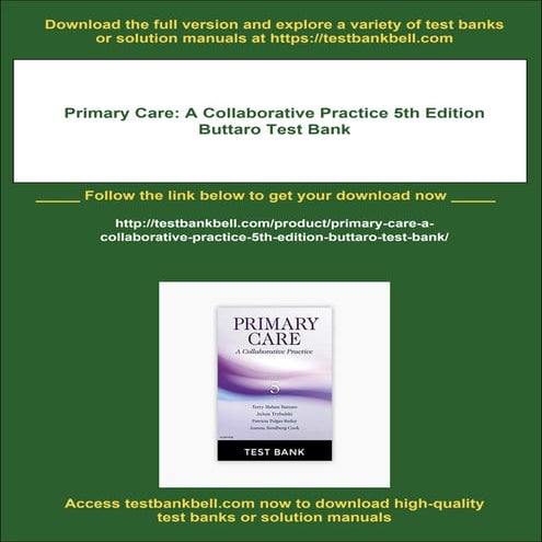 Primary Care: A Collaborative Practice 5th Edition Buttaro Test Bank | PDF