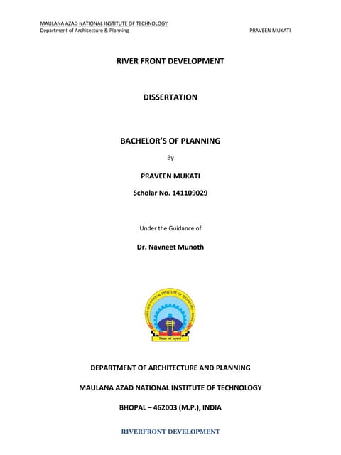 Sabarmati riverfront case study for development of yamuna riverfront ...