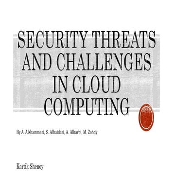 Security Threats and Solutions of Cloud Computing | PPTX