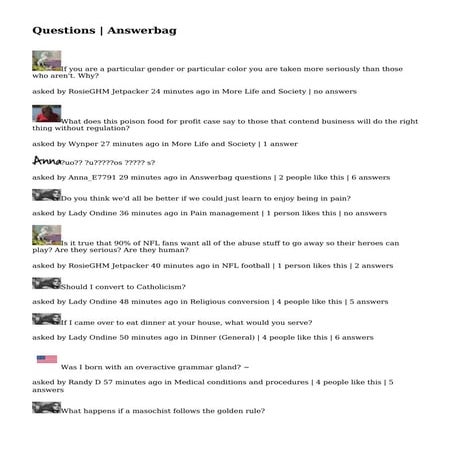 Questions | Answerbag | PDF