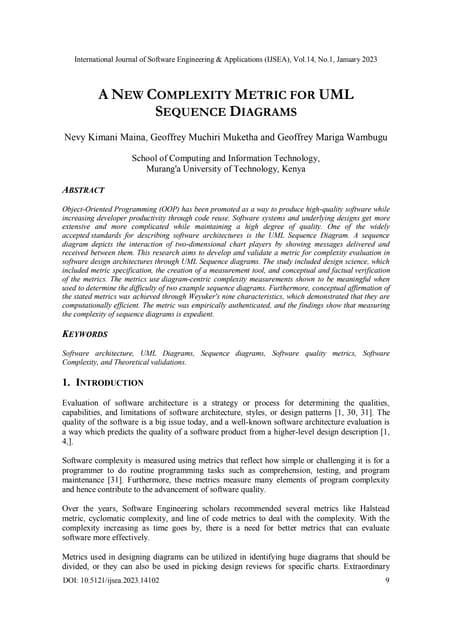A New Complexity Metric For Uml Sequence Diagrams Pdf
