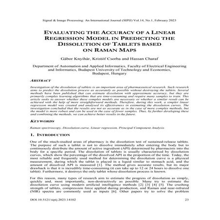 Evaluating the Accuracy of a Linear Regression Model in Predicting the Dissolution of Tablets ...
