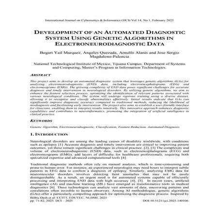 DEVELOPMENT OF AN AUTOMATED DIAGNOSTIC SYSTEM USING GENETIC ALGORITHMS ...