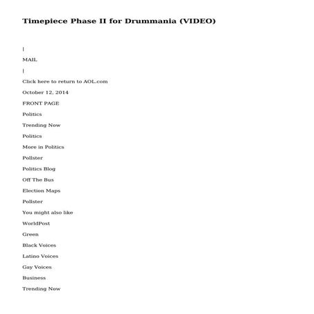 Timepiece Phase II for Drummania (VIDEO) | PDF