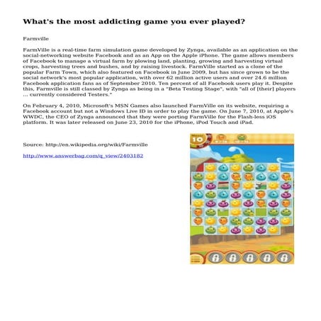 What's the most addicting game you ever played? | PDF | Technology ...